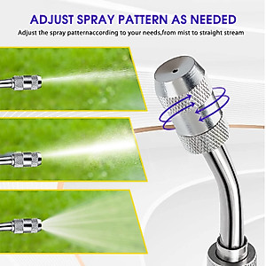 YJDayy 28 Inch Sprayer Wand Replacement Garden Sprayer Wand Adjustable Universal Pump Sprayer Wand with 3/8" Brass Barb Stainless Steel Pressure Washer Wand Shut off Valve with Hose Quick Connector