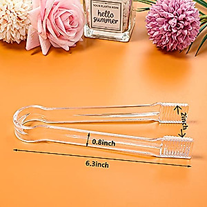 Plastic Serving Tongs Mini Kitchen Tongs Kitchen Tongs Utility and Plastic Kitchen Scoops Clear Ice Scoop Mini Clear Buffet Scoop for Candy Dessert Buffet Ice (12)
