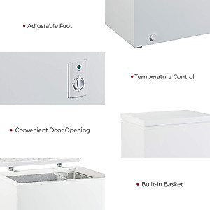 KEG 7.0 cu ft Top Chest Freezer with Adjustable Thermostat and Removable Storage Basket, Freezing Machine for Home and Kitchen
