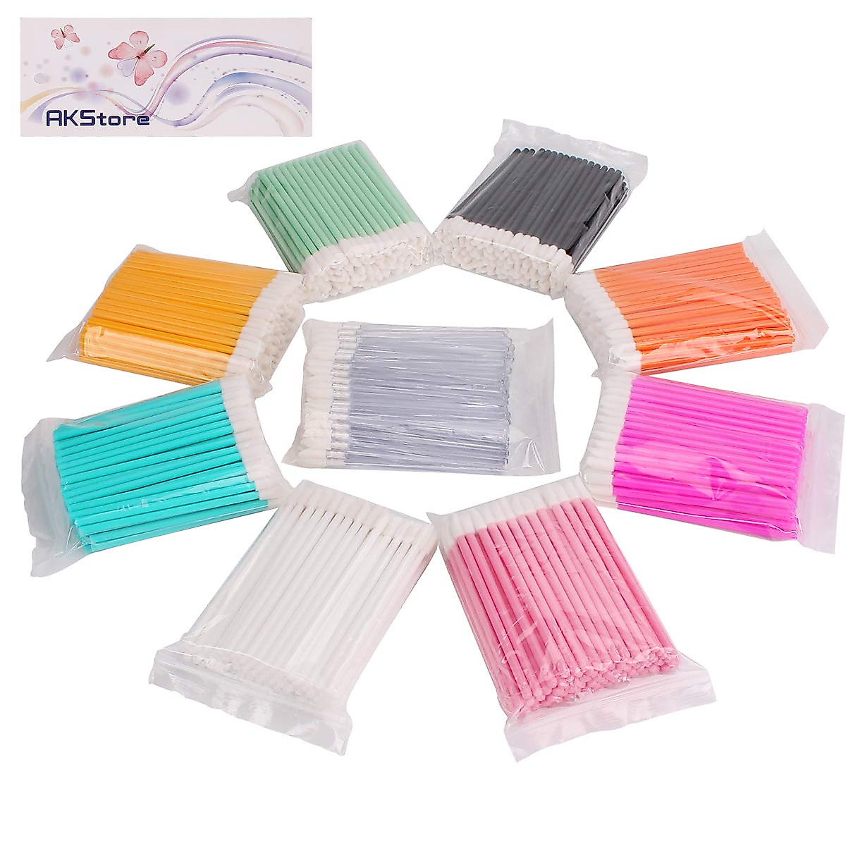 AKStore 200 Pcs Disposable Lip Brushes Make Up Brush Lipstick Lip Gloss Wands Applicator Tool Makeup Beauty Tool Kits Pink