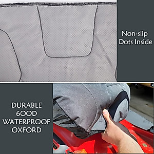 HOMEYA Riding Lawn Mower Seat Cover, Heavy Duty 600D Oxford Waterproof Tractor Seat Cover with Padding & Back Pockets, for 16.5 Inches High Seats, Fits Husqvarna Cub Cadet Seat Without Armrests