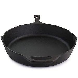 MegaChef 12 Inch Round Preseasoned Cast Iron Frying Pan in Black, MCCI