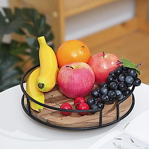 Lazy Susan Organizer, HYMENEX Lazy Susan Turntable for Cabinet Lazy Susan for Table 10-inch Lazy Susan Organizer for Cabinet Wooden Lazy Susan for Spice Fridge Pantry Countertop, 360 Degree Turntable