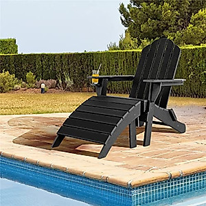ZHYH Folding Chair Footstool All Weather Black