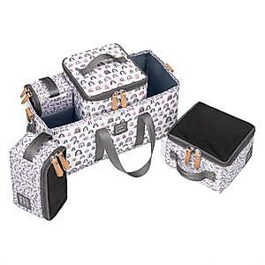 Petunia Pickle Bottom Deluxe Kit, 3-in-1 Grid Caddy Organizer, Lightweight Packing Cubes, Organize Diaper Bag, Stroller, Nursery, Unity