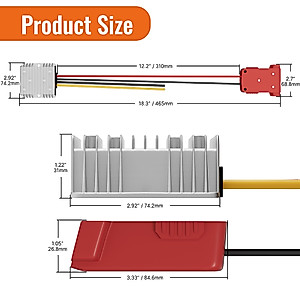 RVBOATPAT Step Down Converter 18V to 12V for Milwaukee M18 Power Wheel Battery Adapter DC 12V 20A 240W Buck Converter DC Voltage Regulator