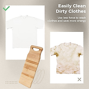 Wooden Washboard for Hand Washing Clothes, 15.7’’ Bamboo Anti-slip Laundry Cleaning Board for Hand Washing Scrub Board, Rural Old Fashion Washing Board(40 * 15 * 1.5cm) (40 * 15 * 1.5cm)