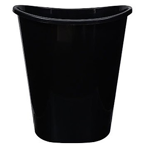 Greenbrier International Essentials Black Plastic Oval Wastebasket - 7 Qt.