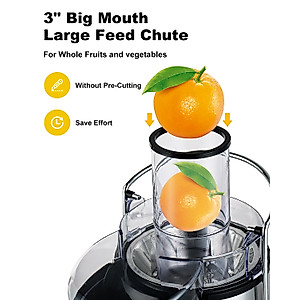1000W 5 Speeds LCD Screen Centrifugal Juicer Machines Vegetable and Fruit, Realife Juice Extractor with Big 3" Wide Chute, Anti-drip Compact Juice Maker, Easy Clean, High Juice Yield, BPA Free