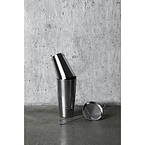 Viski Cone Strainer - Fine Mesh Strainer Stainless Steel Bar Tool - Small Cocktail Strainer for Drinks with Handle - 9.24in Set of 1, Metallic