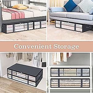 StorageRight Storage Bags, Clothes Storage,Under bed Storage Containers With Durable Handles,Large Capacity Storage Bins,Foldable Storage Organizers For Clothes,Bedding and Toys-75L/6 Pack/Grey