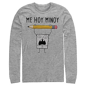 Nickelodeon Big Men's Spongebob Squarepants Mihoyminoy Tops Long Sleeve Tee Shirt, Athletic Heather, XX-Large Tall