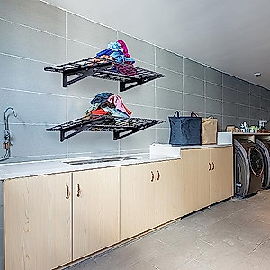 VEVOR Garage Shelving Wall Mounted, 1 x 4 ft Heavy Duty Garage Wall Shelves, 400 lbs Load Capacity Garage Storage Rack Floating Shelves, 2 Pack, Suitable for Shop, Shed, Garage Storage