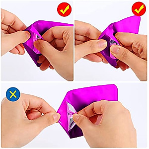 YHJZ 100 Pcs Resealable Mylar Bags, Smell Proof Bags for Packaging, Ziploc Pouch Bags for Food Storage Jewelry Electronics Storage (4x6, Purple)…