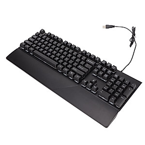 Mechanical Gaming Keyboard, Wired RGB Gaming Keyboard with Ergonomic Wrist Rest, 104 Keys USB Computer Keyboard for Laptop/Desktop/PC (Black)