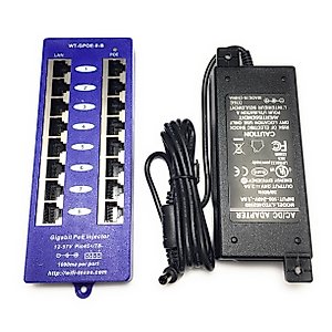 WiFi-Texas GPOE-8B-24v60w | 8-Port Gigabit PoE Injector for 24 Volt Passive Devices Like Ubiquiti & Mikrotik