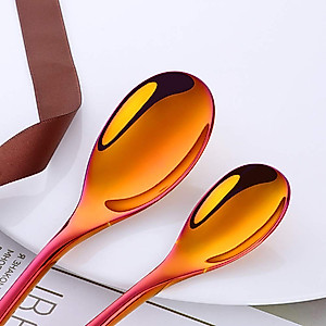 Baikai Heavy-duty Dinerware Silverware Set, 20 Pieces Orange Red Flatware Cultery Sets, Stainless Steel Kitchen Utensils Service for 4