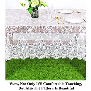 Vintage-Lace-Tablecloth 60x120-Inch Small Lace Rectangle Tablecloth Lace Boho Print Tablecloth Lace Overlay Tablecloth Lace Table Runner Overlay