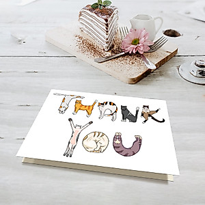 Bhiosng MOCO PAPER Funny Cat Thank You Card For Men Women, Cute Cat Thank You Gift for Him Her, Appreciation Card Thanks Gift for Friend Teacher Boss Coworker, Thank You Card For Cat Mom Dad