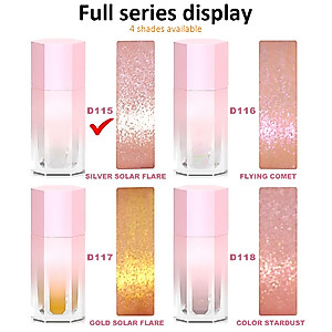 evpct White Silver Face Highlighter Makeup Liquid for Face Pearl White Face Shimmery Shimmer Foundation Powder Highlighter Makeup Palette Stick Body Highlighter Fairy Shimmer Glitter Bomb Illuminators