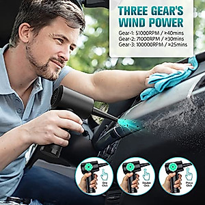 Compressed-air-Duster-100000RPM-Keyboard-Cleaner - Good Replace Compressed air can - Reusable no Canned air Duster - car Duster - pc Duster Electric air Duster - Compressed air for Computer 7600mAh