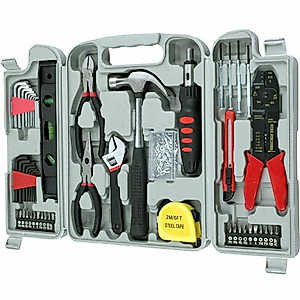 JTSQ 130 Pc Household Hand Tool Set Hammer Pliers Screwdriver Nail Level Garage Home Tool box Tool set Tool kit Multi tool Tool organizer Tool box organizer Hand tools Tool storage Home improvem