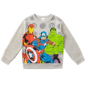 Marvel Avengers Captain America, Ironman, and Hulk Boys 2 Piece Sweatshirt and Pants Set for Toddlers and Big Kids