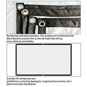 STACEY Portable Projector Screen Theater Outdoor HD White Foldable Anti- (60Inch)