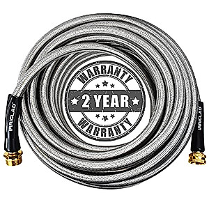 IRRIGLAD Garden Hose 304 Stainless Steel Metal Braided Hose, Lightweight, Kink-Free, Tough, Flexible Water Hose Rust Proof, Puncture, Portable, Universal Aircraft Grade Aluminum Alloy Connector, 25FT