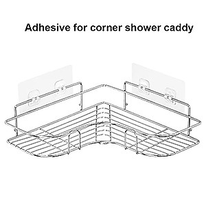 CGBE Replacement 2Pcs Adhesive Hooks Sticker for Bathroom Shelf Corner Shower Caddy