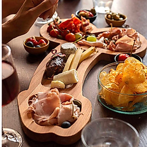 Trumpet Shape Charcuterie Boards, Composite Wood Aperitif Board Cheese Board Funny Gifts, Food Platter, Housewarming Gift, Large Cutting Boardb (Right)