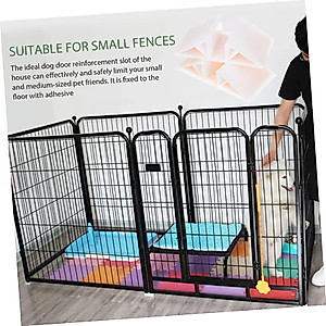 Hohopeti 4pcs Kitten Playpen Triangular Groove Door Ways Stairs Accessories Configurable Support Feet Cat Playpen Door Stopper Dog Gate Support Pet Fence Plastic Child White Base