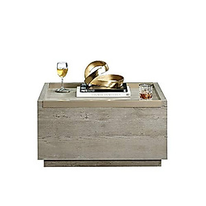 Sauder Manhattan Gate Coffee Table, L: 31.02" x W: 30.95" x H: 16.06", Mystic Oak finish