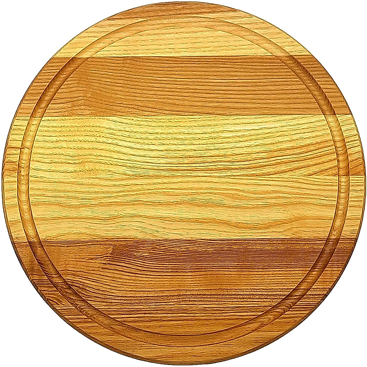 14” Light Solid Wood Round Pizza Cutting Board - Chopping Wood Pad Beechwood Cutting Board - Round Wooden Board Charcuterie - Mini Small Breadboard for Kitchen