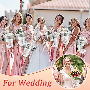 Floral Bags Large Clear Flower Bouquet Bag with Handle Transparent Florist Gift Bags Packaging Plastic Gift Bags for Birthday Christmas Valentine Mother's Day Wedding, 11.4 x 5.9 x 16.7 Inch(24 Pcs)