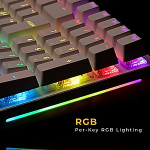 Glorious Gaming GMMK 2-65 Percent Keyboard - White Custom Layout - Compact Low-Profile - Hotswap w/Cherry Mx Style Switches - Incl. Double Shot Keycaps & Linear Switches