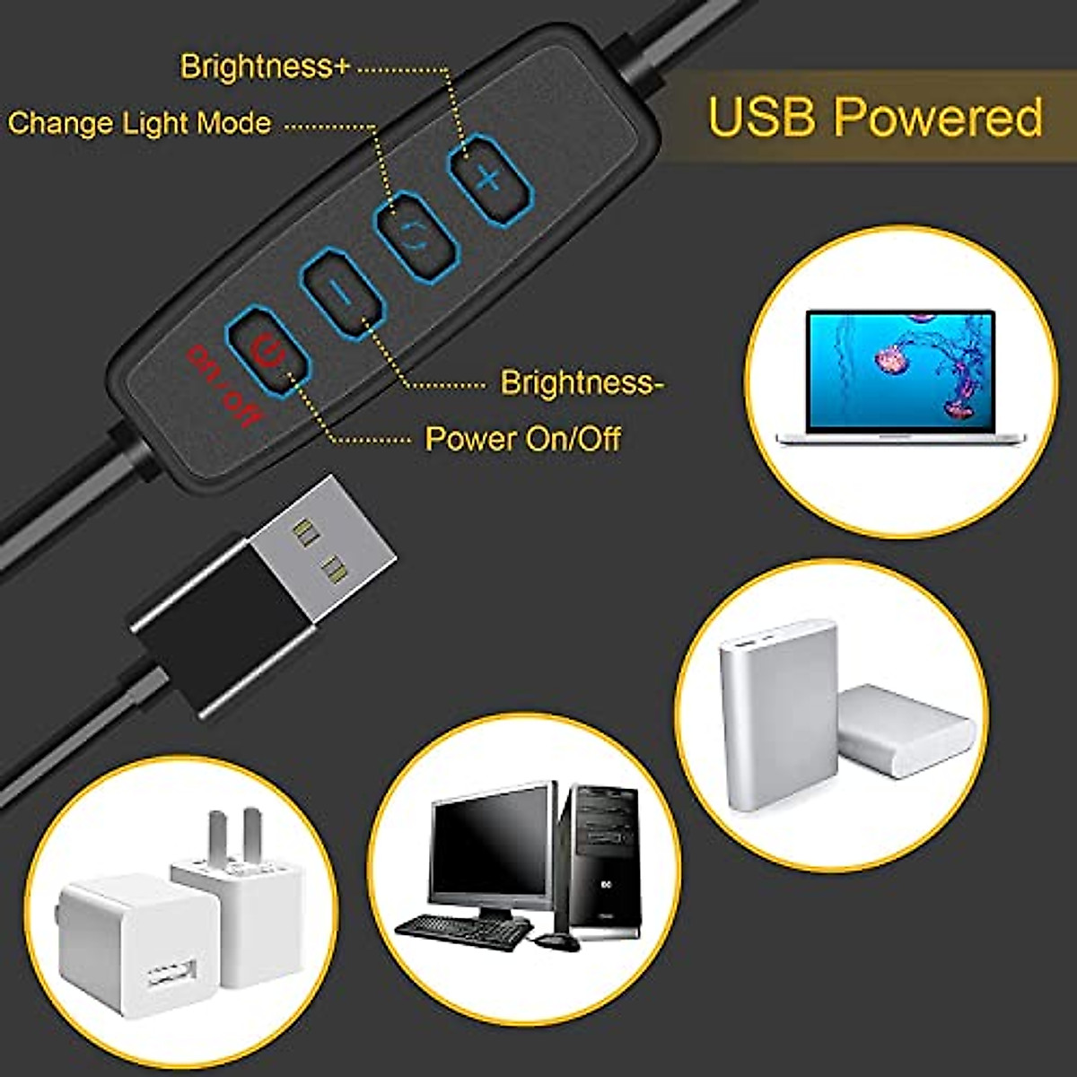 Video Conference Lighting Kit 3000k-6000K Dimmable Led Ring Lights Clip on Laptop Monitor for Remote Working, Distance Learning,Zoom Calls, Self Broadcasting and Live Streaming, YouTube Video,TikTok