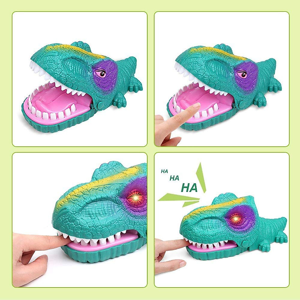 Snappy Dinosaur Dentist Classic Bite Finger Game Dino Toy Funny Family Party Tabletop Board Game with LED Light and Sound