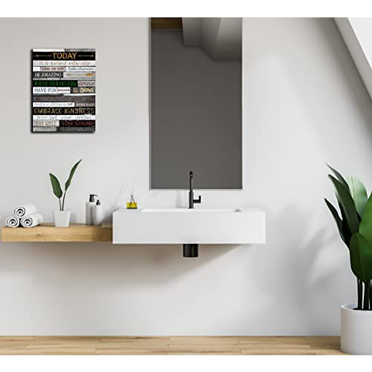 ZHAOSHOP Black and White Wall Art - Motivational Wall Art for Office - Inspirational Wall Decor for Bedroom 16" W x 12" H Stretched and Framed Ready to Hang