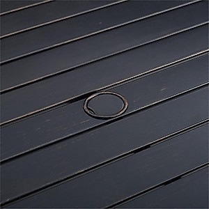 Crosley Furniture Kaplan 6-Person Rectangular Outdoor Dining Table with Umbrella Hole for Outside Patio, Oil-Rubbed Bronze