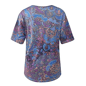 KHIIen Women Causal 1/4 Zip Pullover Short Sleeve Collar Sweatshirts Printing Activewear Lightweight Running Jacket