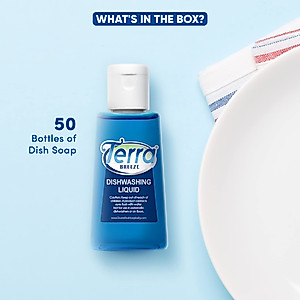 Terra Breeze Tiny Dish Soap Detergent | For Use in Vacation Rentals and Extended Stay Hotels | 1.6 oz (Case of 50)