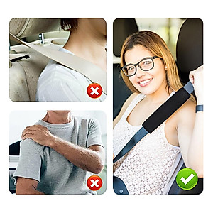 SSNNUU 2Pcs Seat Belt Cover Pad,Breathable Polyester Car Seatbelt Covers,Universal Seat Shoulder Strap Pads Car Accessories Interior for Men Women (Black)