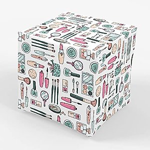 Makeup Wrapping Paper Spa Party Gift Wrap - Folded 30 x 20 Inch (3 Sheets)