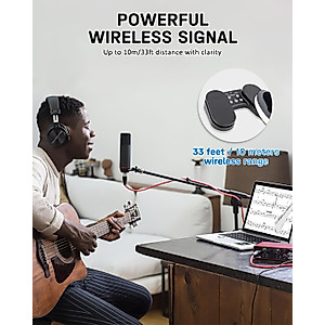 STRICH Wireless Page Turner Pedal for iPad, Rechargeable Music Page Turner Pedal, USB Silent Foot Pedal for Tablets Smartphones iPad Pro Multimedia Platforms PC, SPT-10