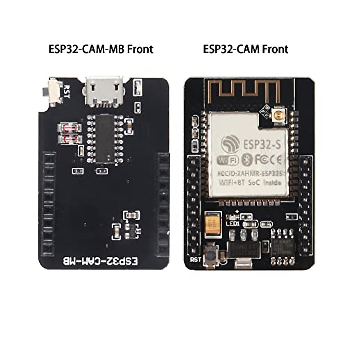 Aokin ESP32-CAM Camera Module, ESP32 Development Board WiFi and Bluetooth with OV2640 2MP Camera for Arduino, Include ESP32-CAM-MB Micro USB to Serial Port CH340C, 1 Pcs