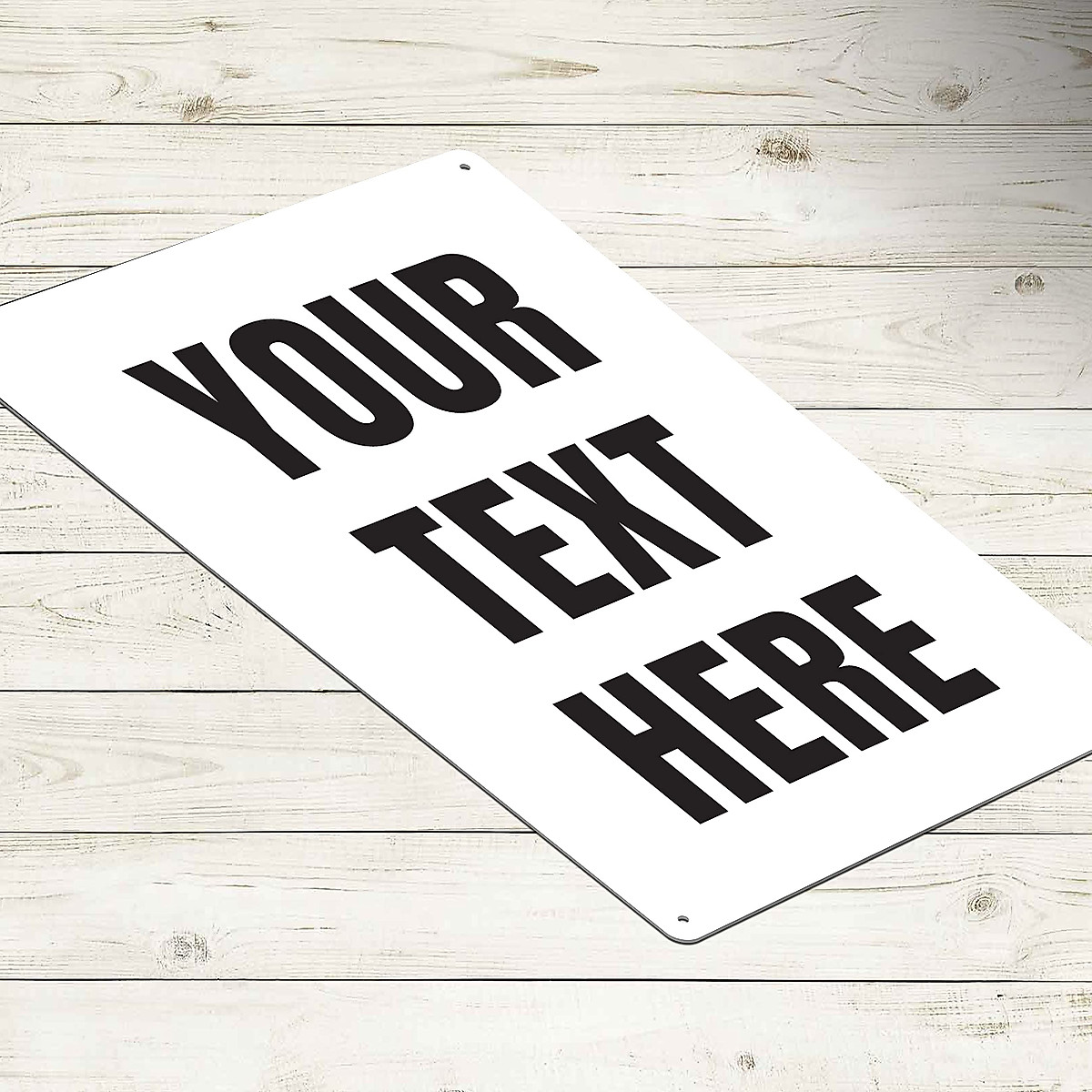 Aluminum Weatherproof Metal Sign Multiple Sizes Custom Personalized Text Here Vertical Street Signs 12x8Inches (White)