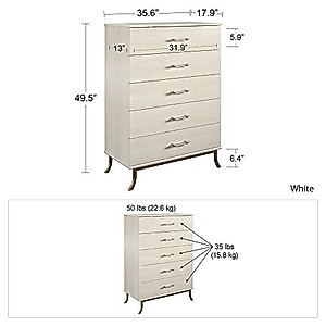Little Seeds Monarch Hill Clementine White 5 Drawer Dresser