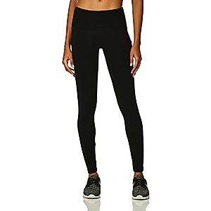 Jockey Womens Cotton Stretch Basic Ankle with Side Leggings, Deep Black