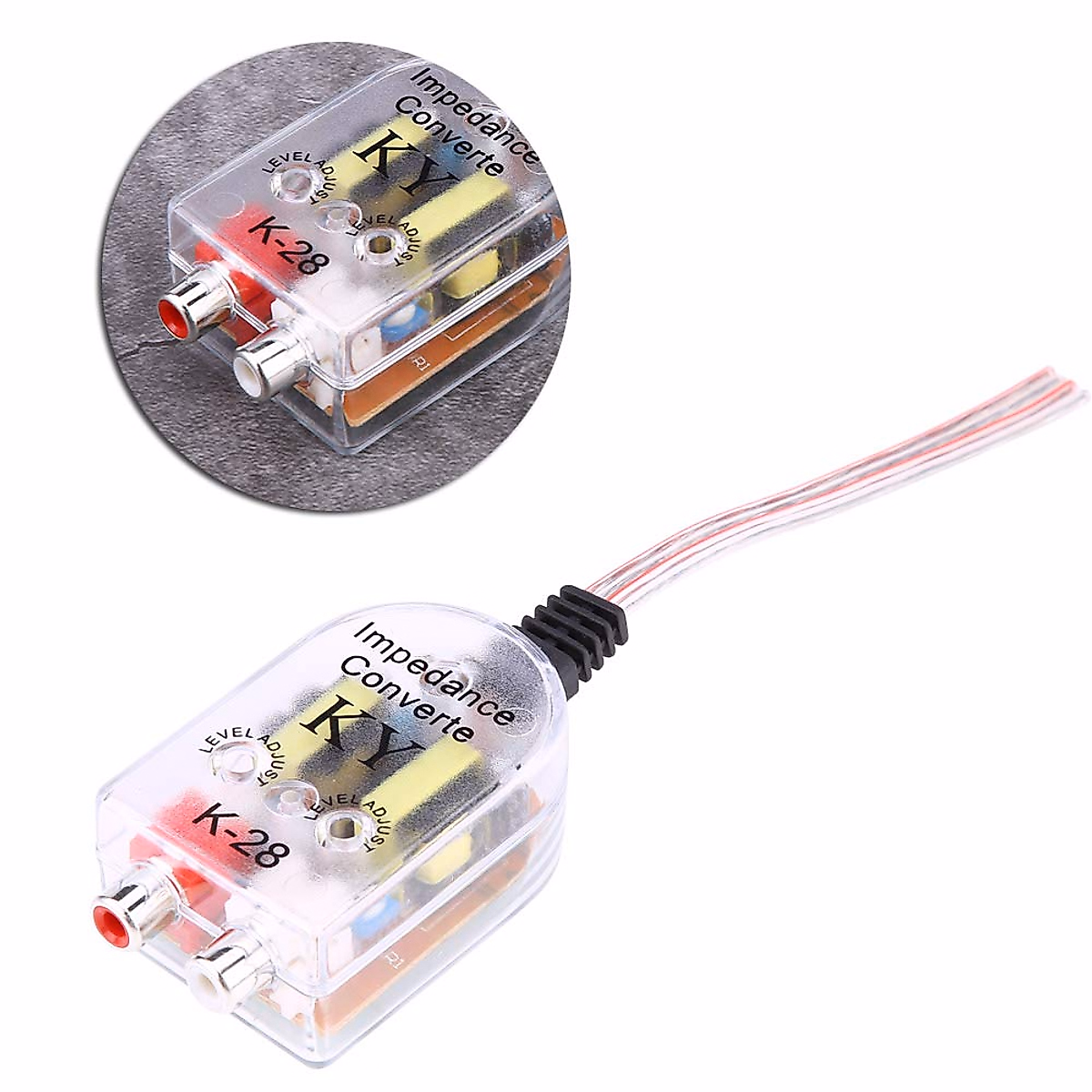 Keenso High to Low Converter, Wire Converter Line Converter Car Audio Hilow Converter Output Impedance Converter
